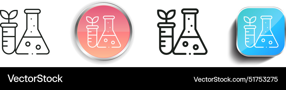Biochemistry icon thin linear regular and button Vector Image
