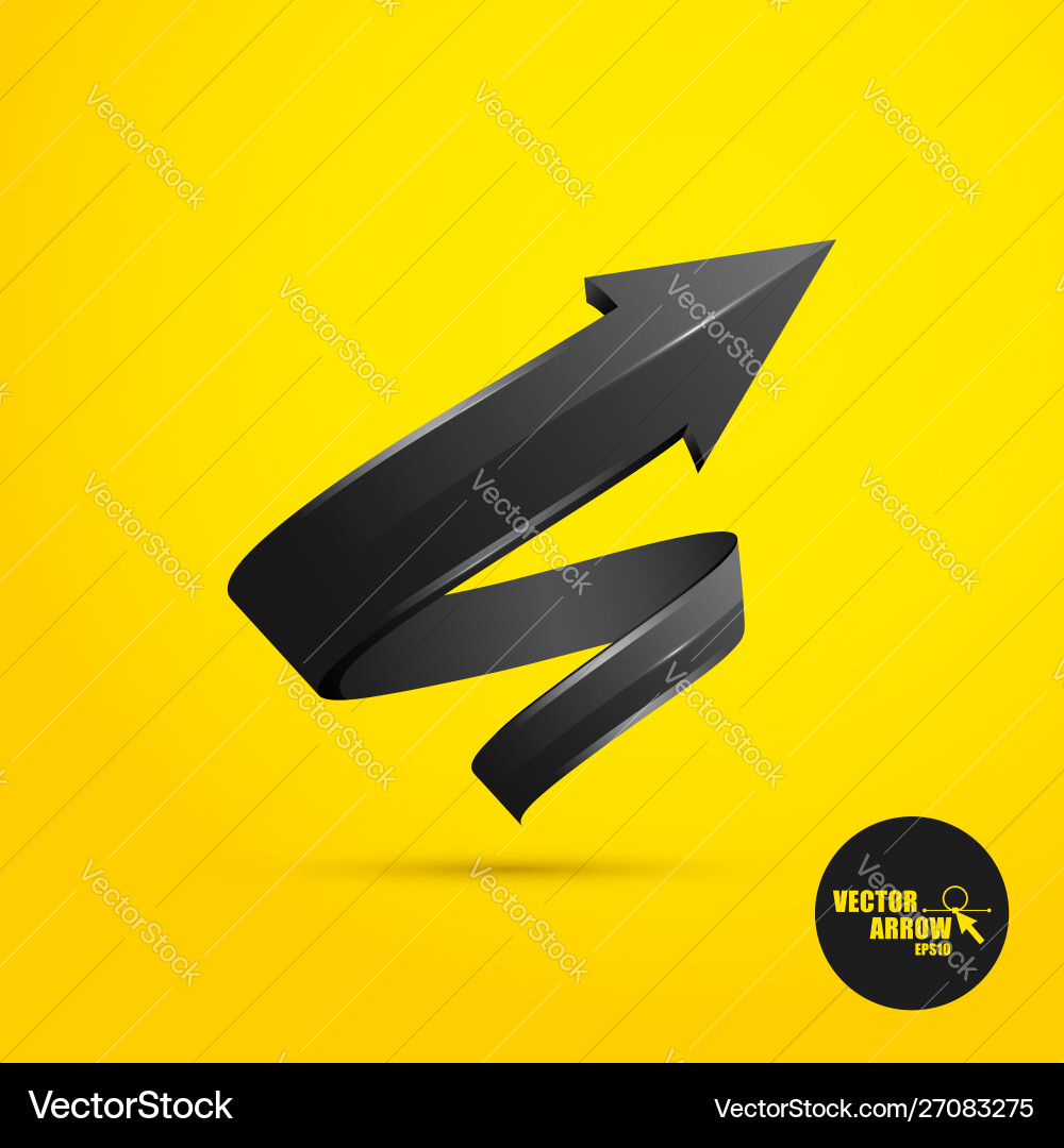 Black wavy arrow Royalty Free Vector Image - VectorStock