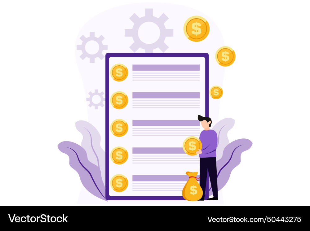 Business finance flat design Royalty Free Vector Image