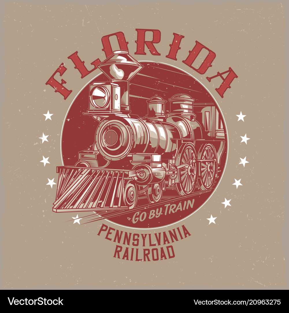 Classic Train Label Graphic Royalty Free Vector Image