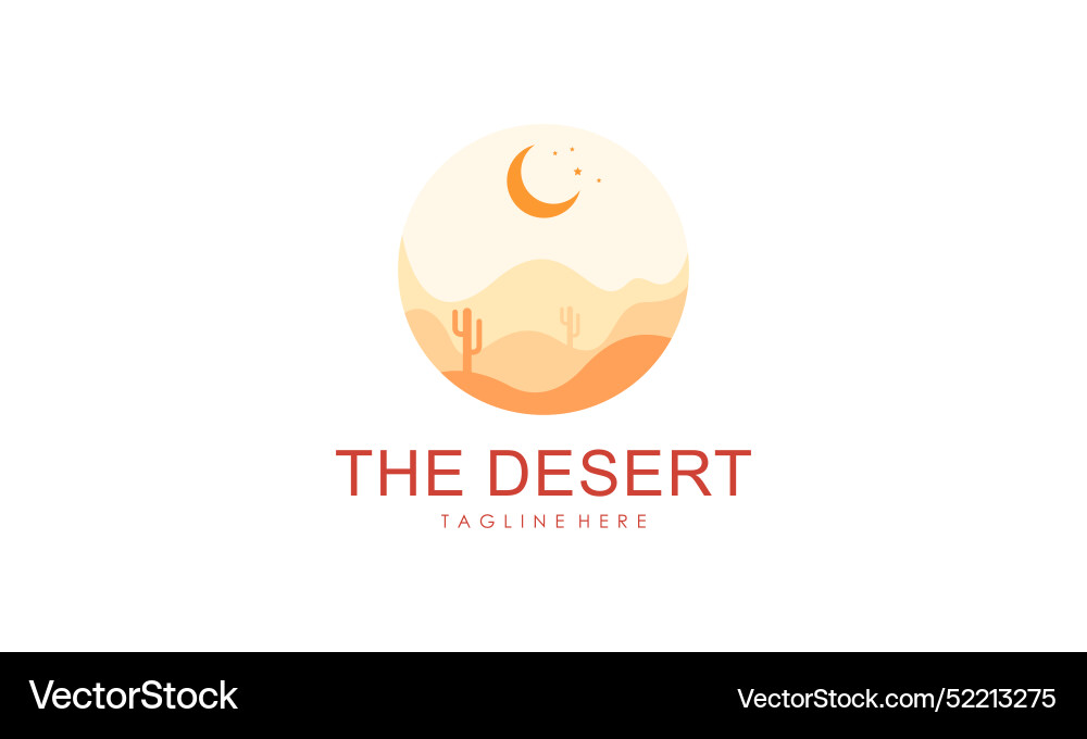 Desert logo design template Royalty Free Vector Image