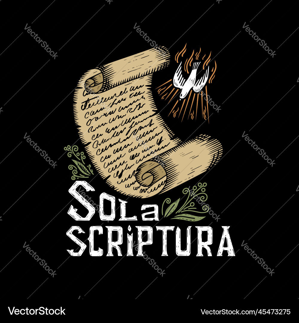 Five solas of the reformation scripture alone Vector Image