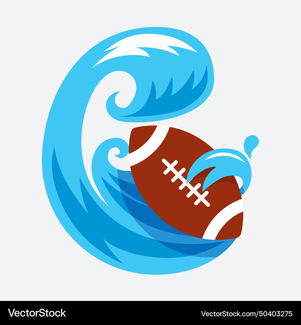Football fly water wave ball icon Royalty Free Vector Image