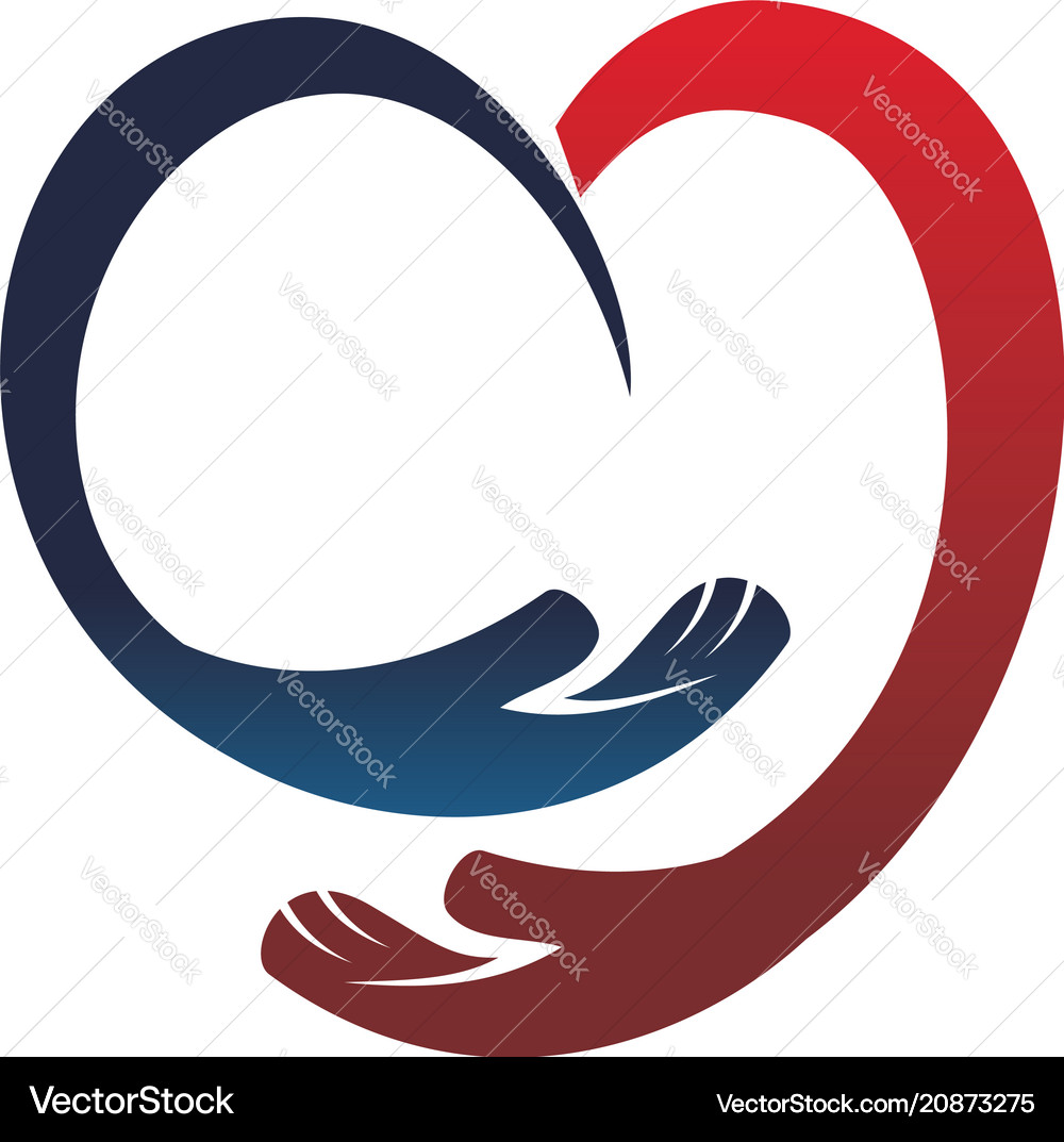 Hand love logo design template Royalty Free Vector Image