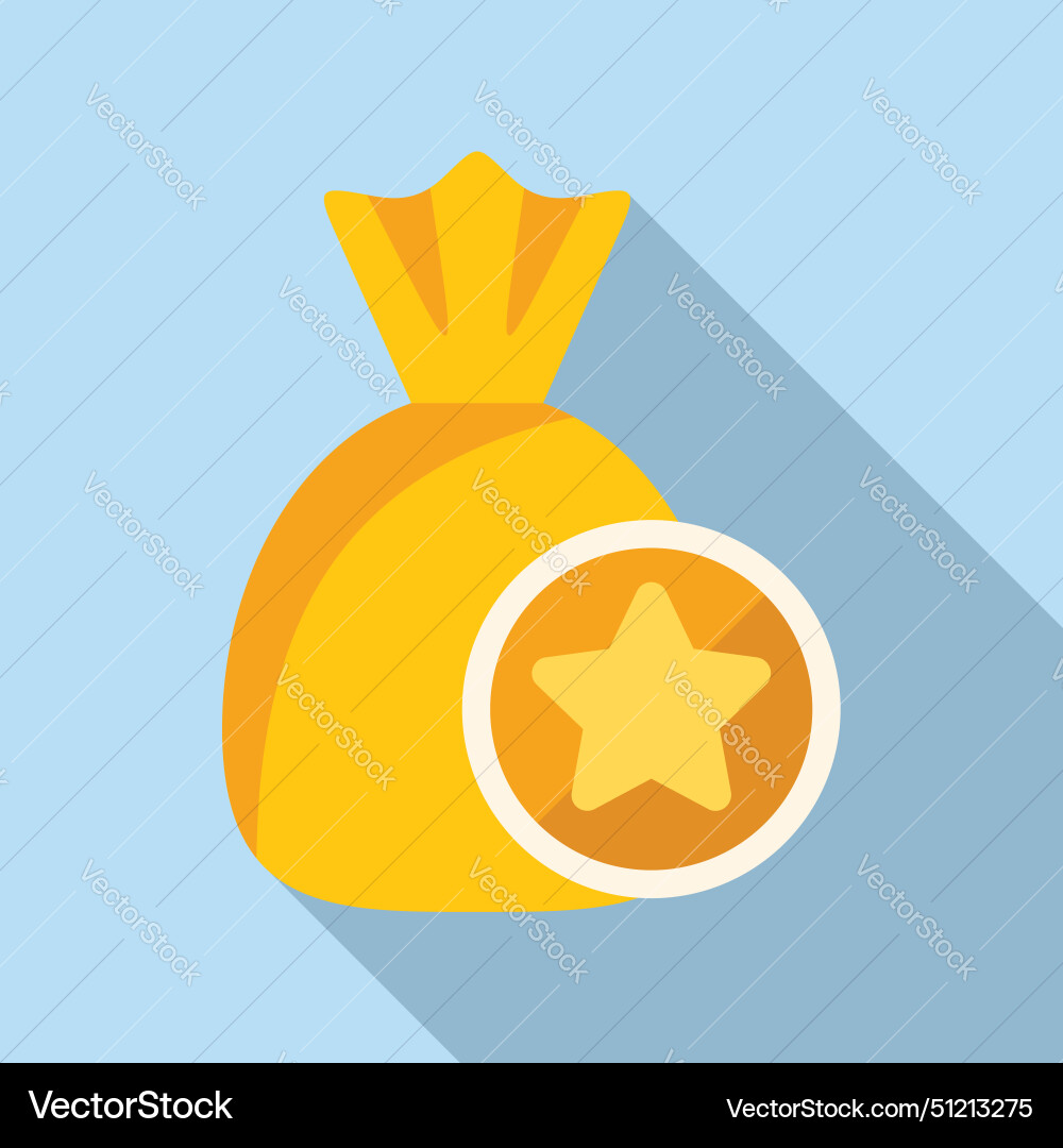 Loyalty program money bag reward icon flat Vector Image