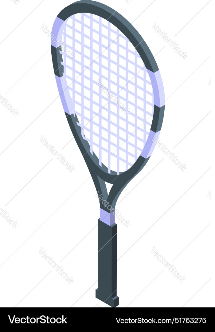 Tennis racket standing up with isometric view Vector Image