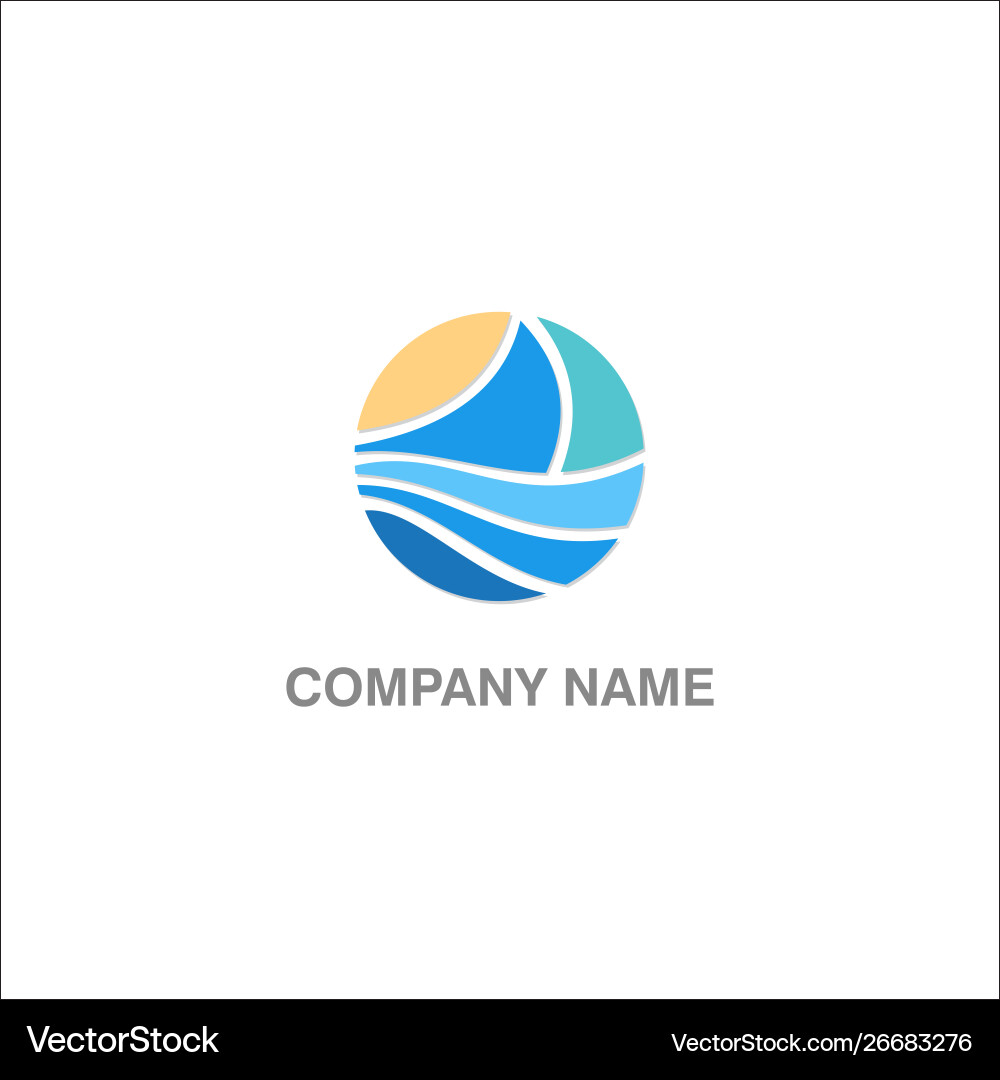 Abstract boat wave logo Royalty Free Vector Image