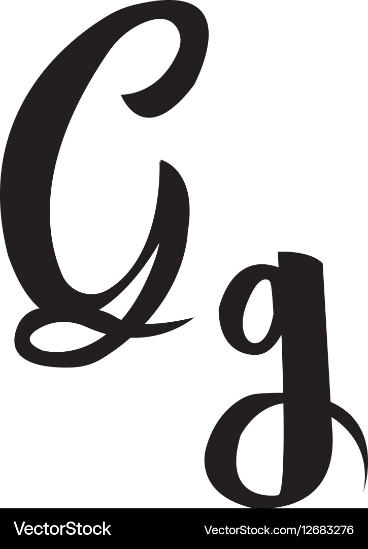 Alphabet letter g lettering calligraphy manuscript