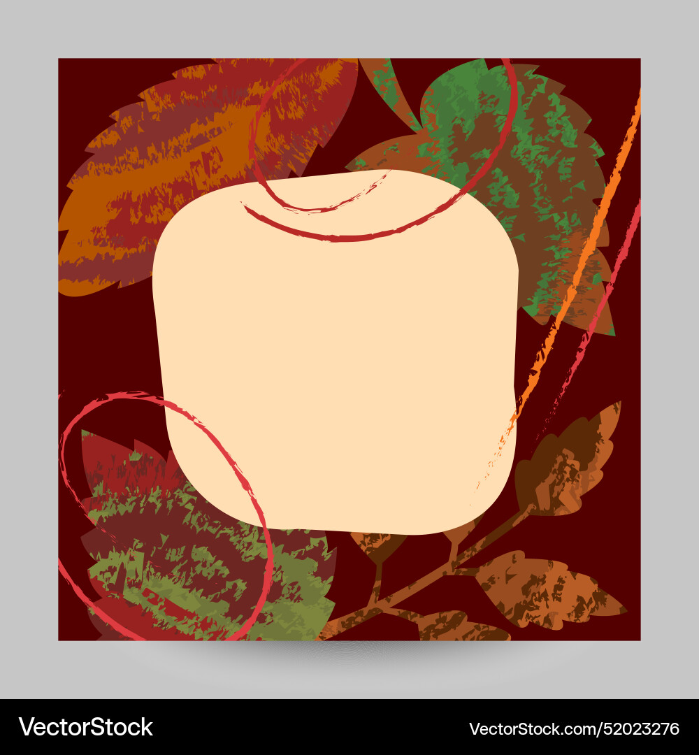Autumn fall abstract trendy frame with leaves Vector Image