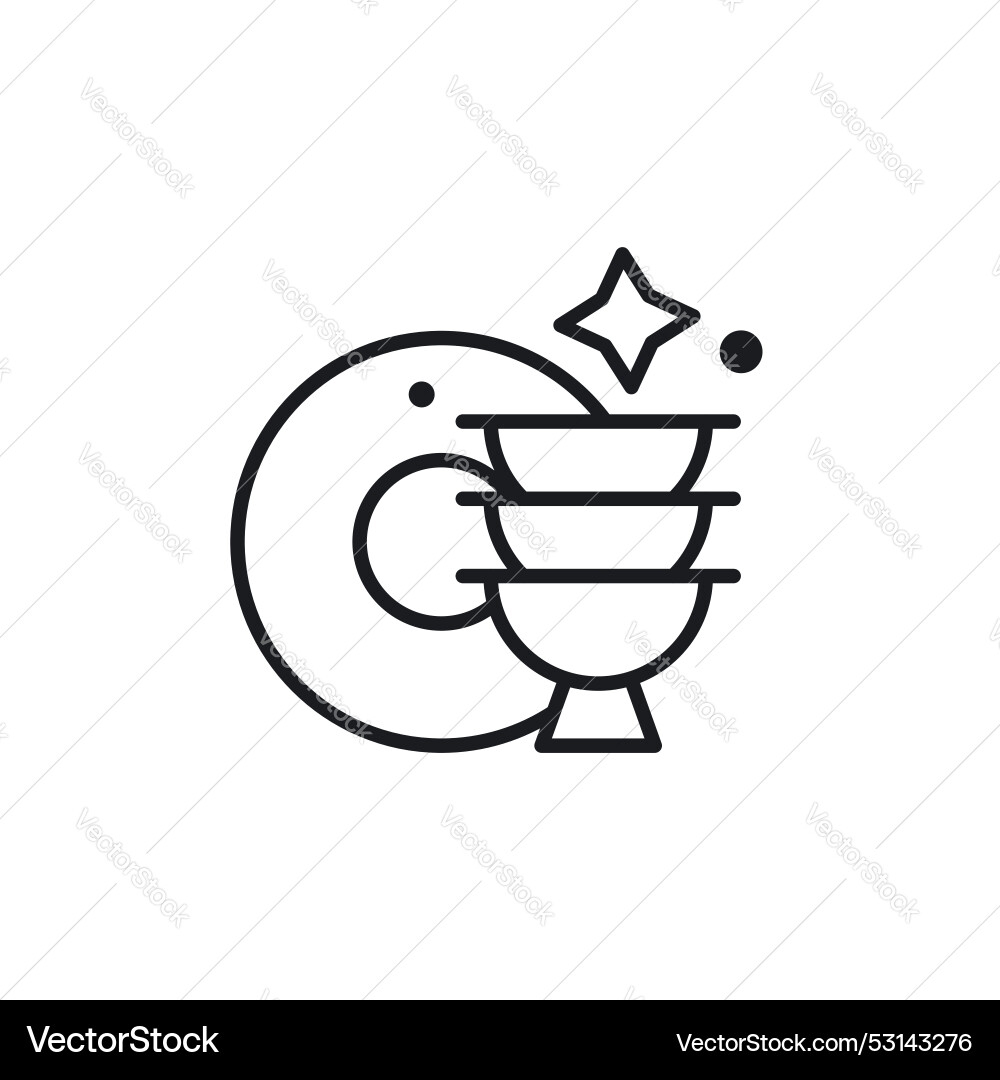 Clean dishes icon symbol on white background Vector Image
