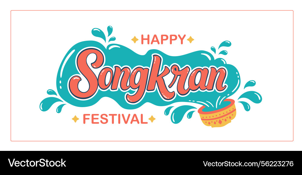 Festive poster happy songkran template Royalty Free Vector