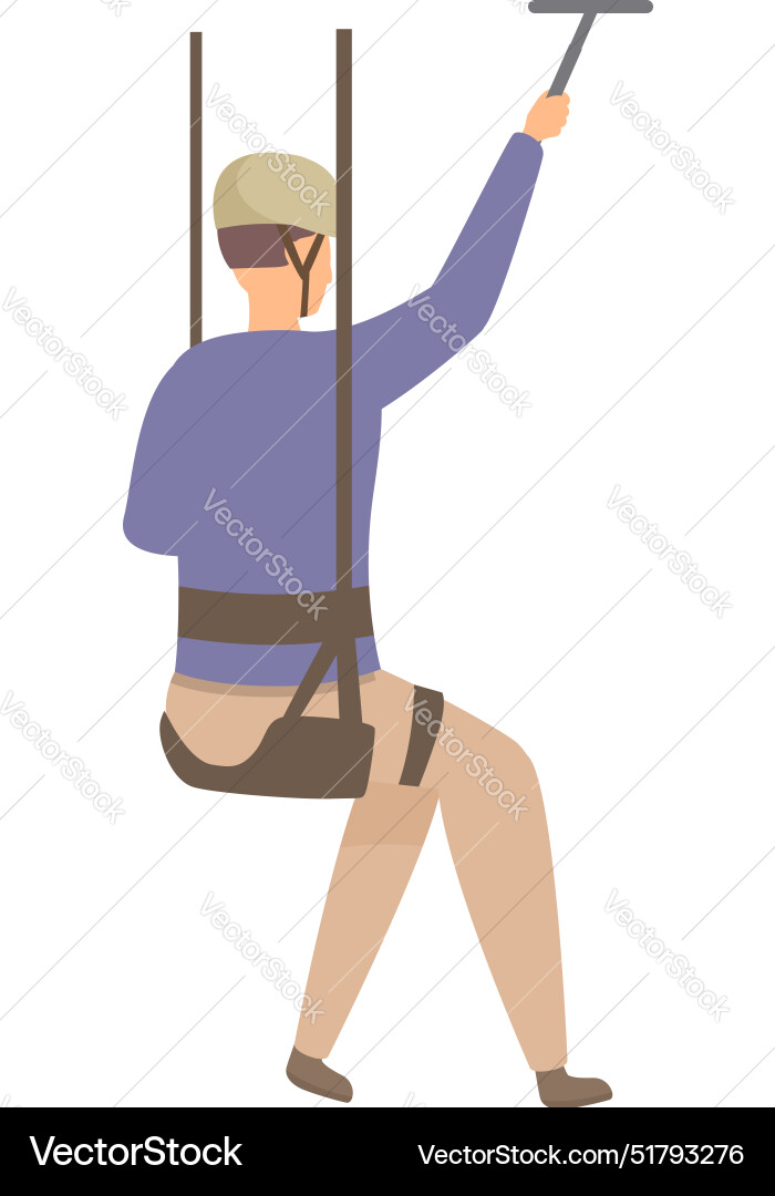 Industrial climber working at height wearing Vector Image