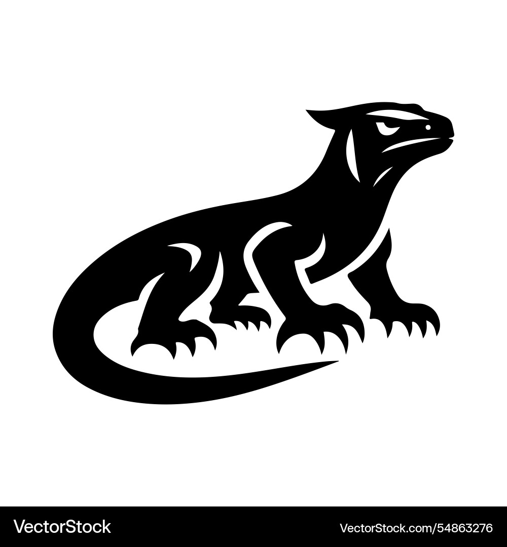 Komodo dragon silhouette for unique graphic Vector Image