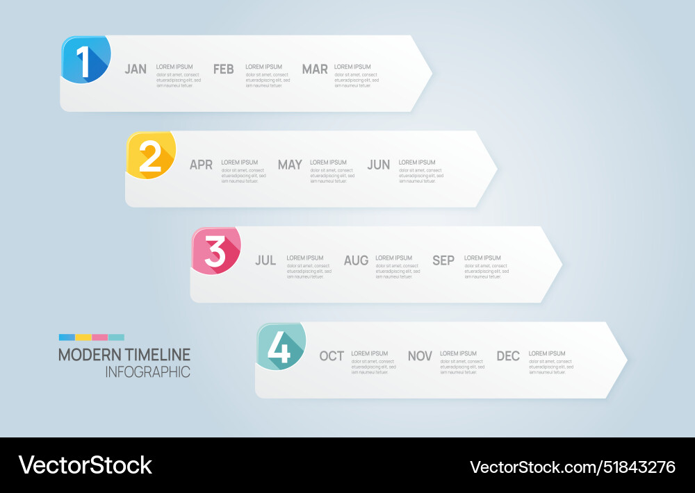 Label step timeline infographic arrow template Vector Image