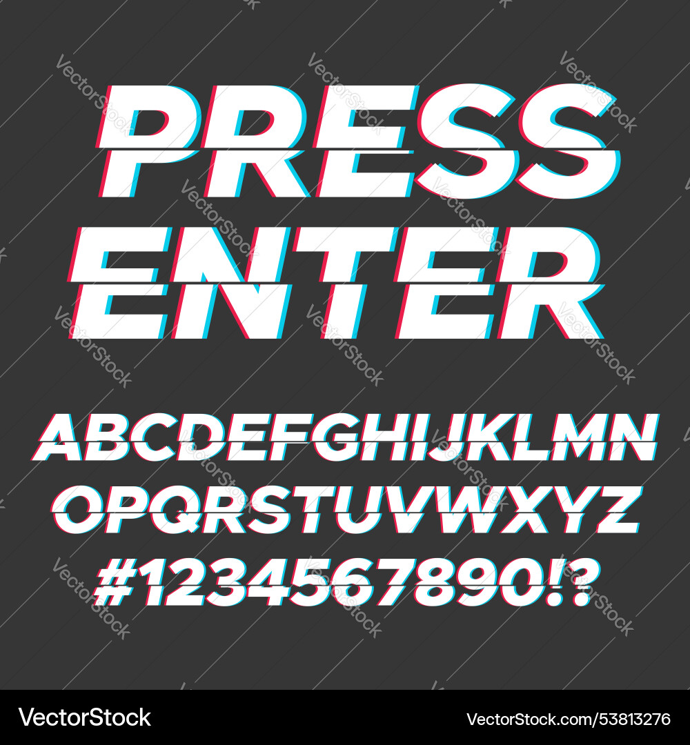 Neon Pixel Typography Royalty Free Vector Image