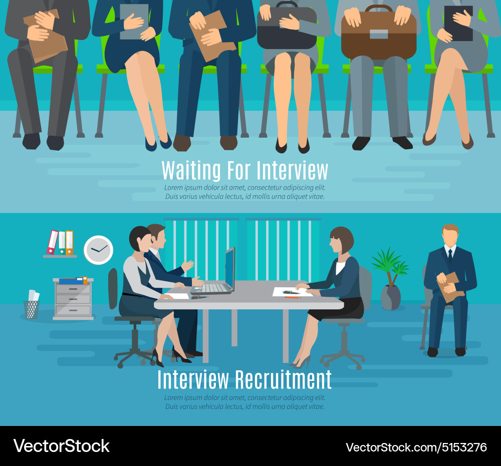 Recruitment Process Banner Set Royalty Free Vector Image