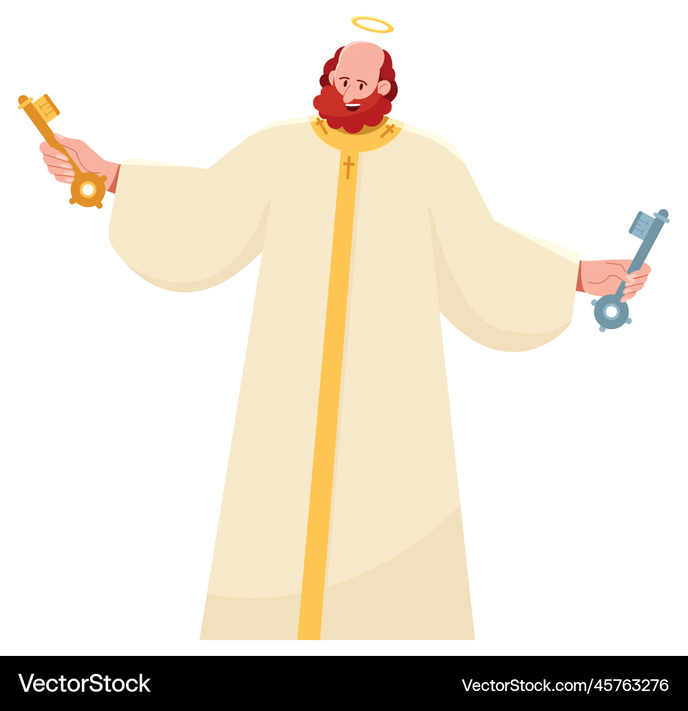 Saint peter on white Royalty Free Vector Image