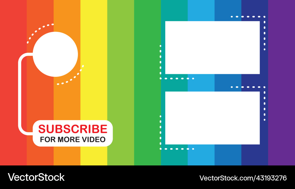 Youtube end screen template Royalty Free Vector Image