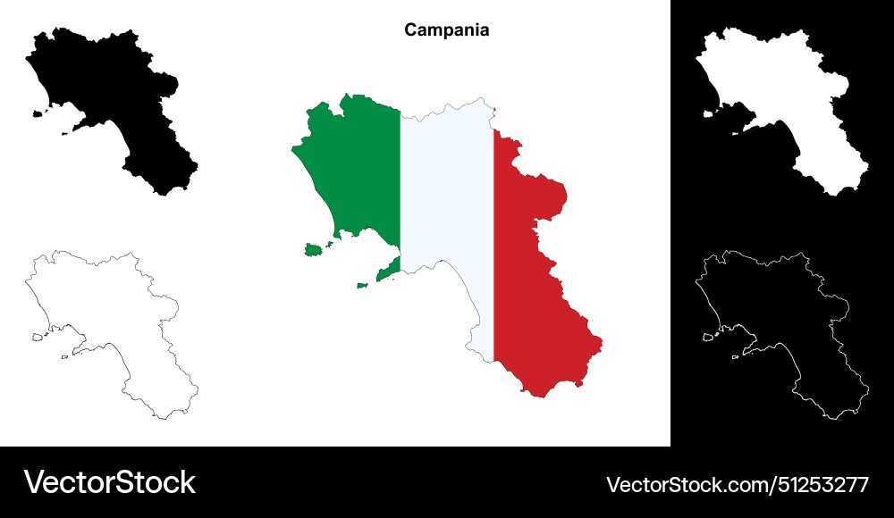 Campania outline map Royalty Free Vector Image