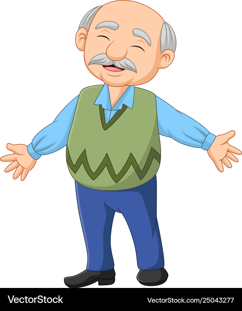 Cartoon happy senior elderly old man Royalty Free Vector Cartoon happy senior elderly old man Royalty Free Vector