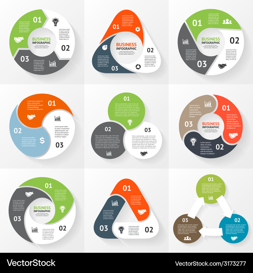 Circle triangle infographics set template Vector Image