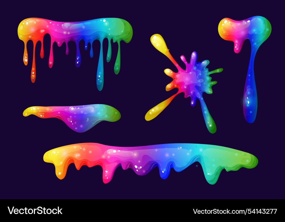 Dripping rainbow slime with vibrant Royalty Free Vector