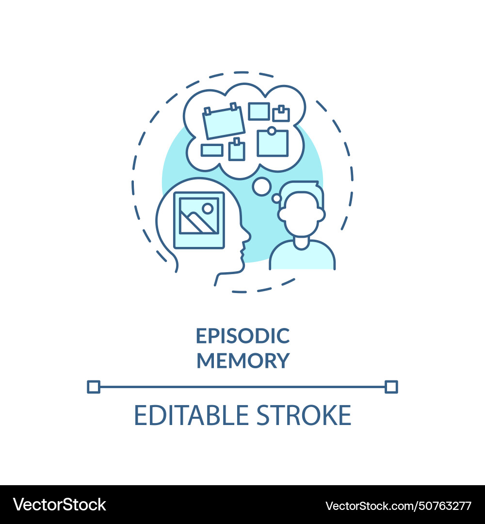 Episodic memory adhd soft blue concept icon Vector Image