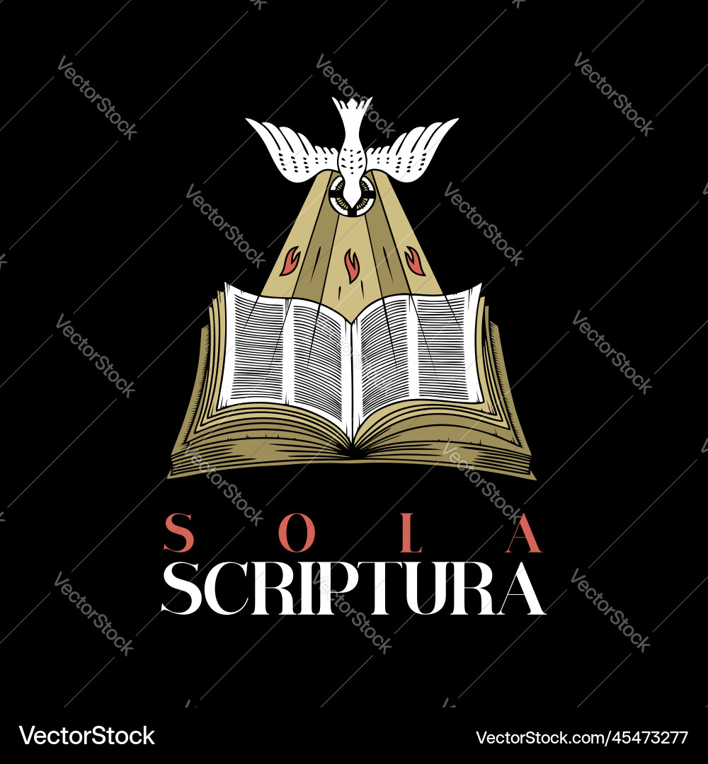 Five solas of the reformation scripture alone Vector Image