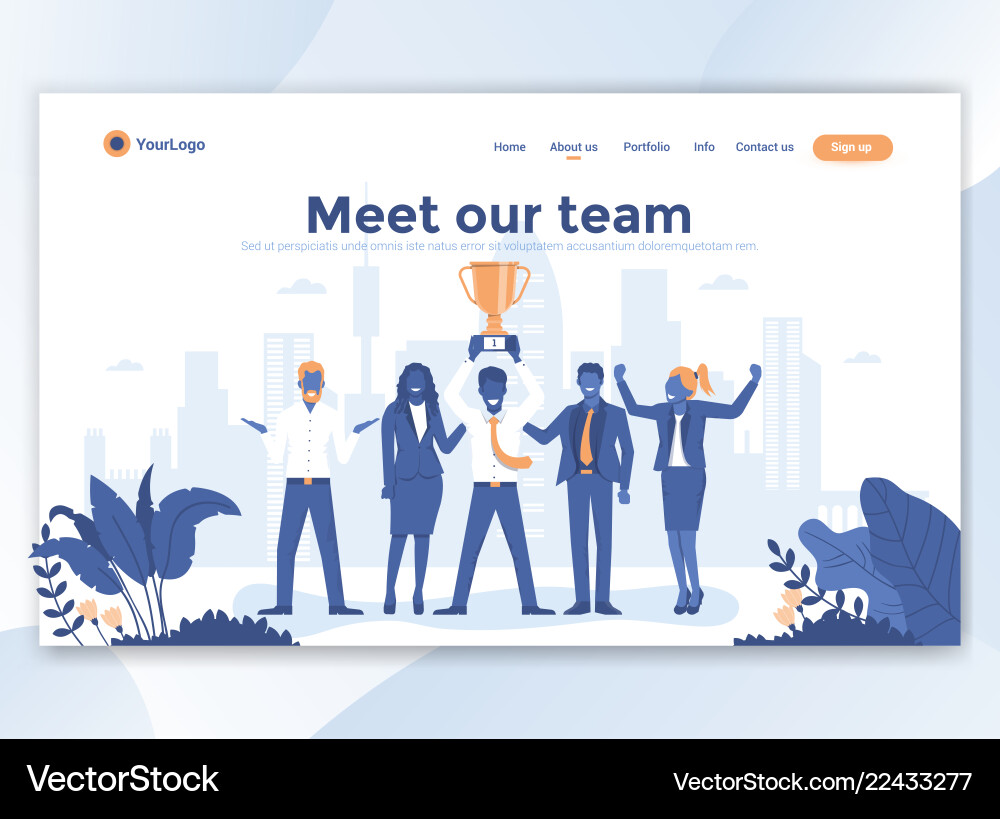 Flat modern design of wesite template - meet our Vector Image