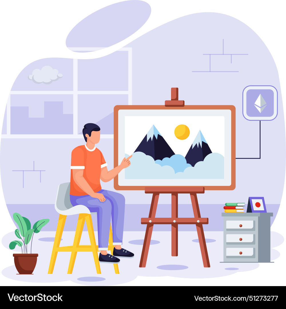 Flat nft Royalty Free Vector Image - VectorStock
