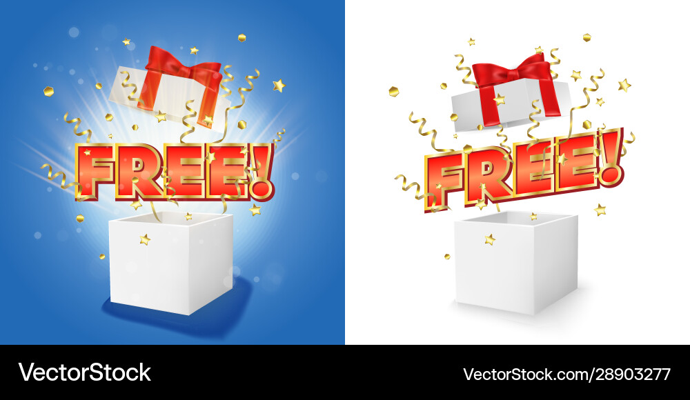 Free gift box concept for banner poster Royalty Free Vector