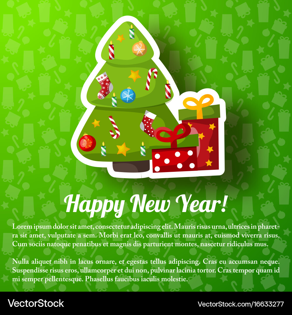 Happy new year greeting poster Royalty Free Vector Image