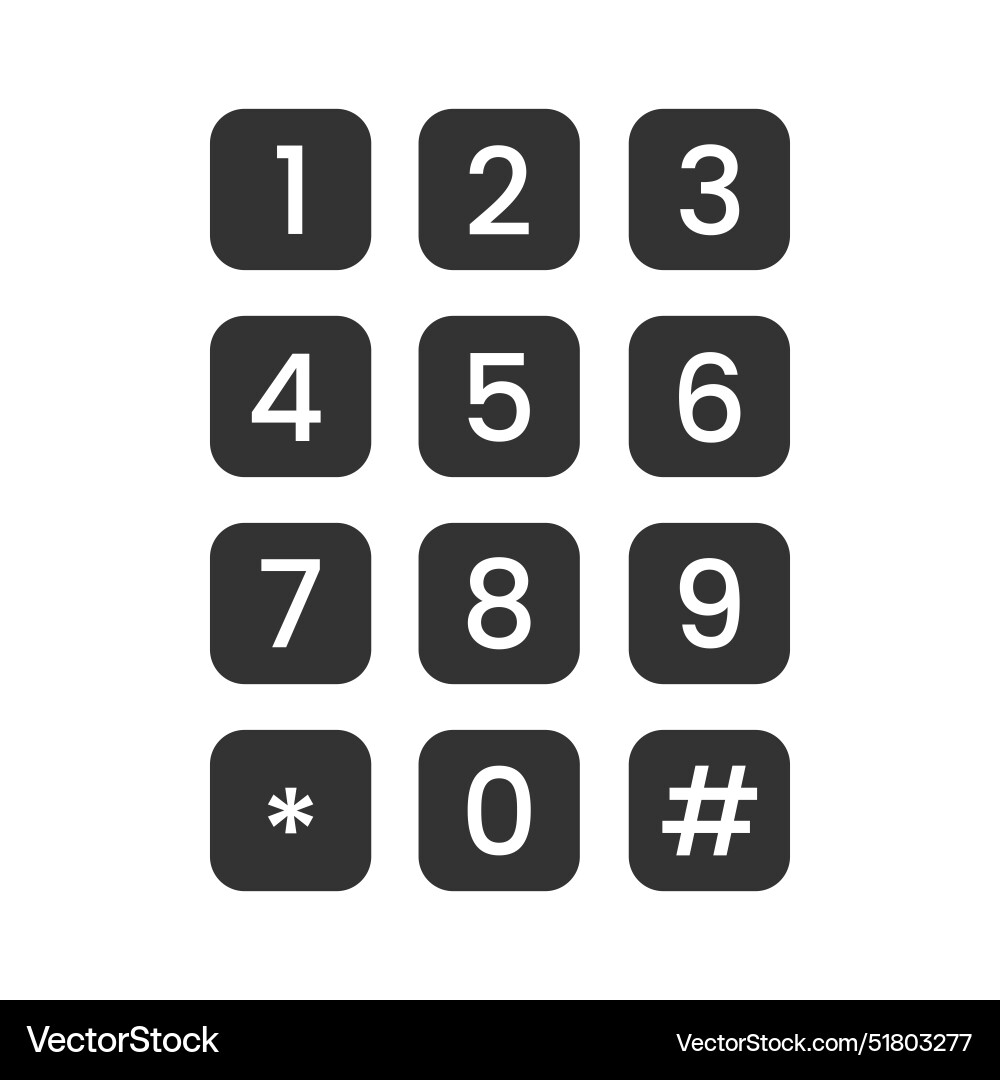 Number pad icon isolated Royalty Free Vector Image