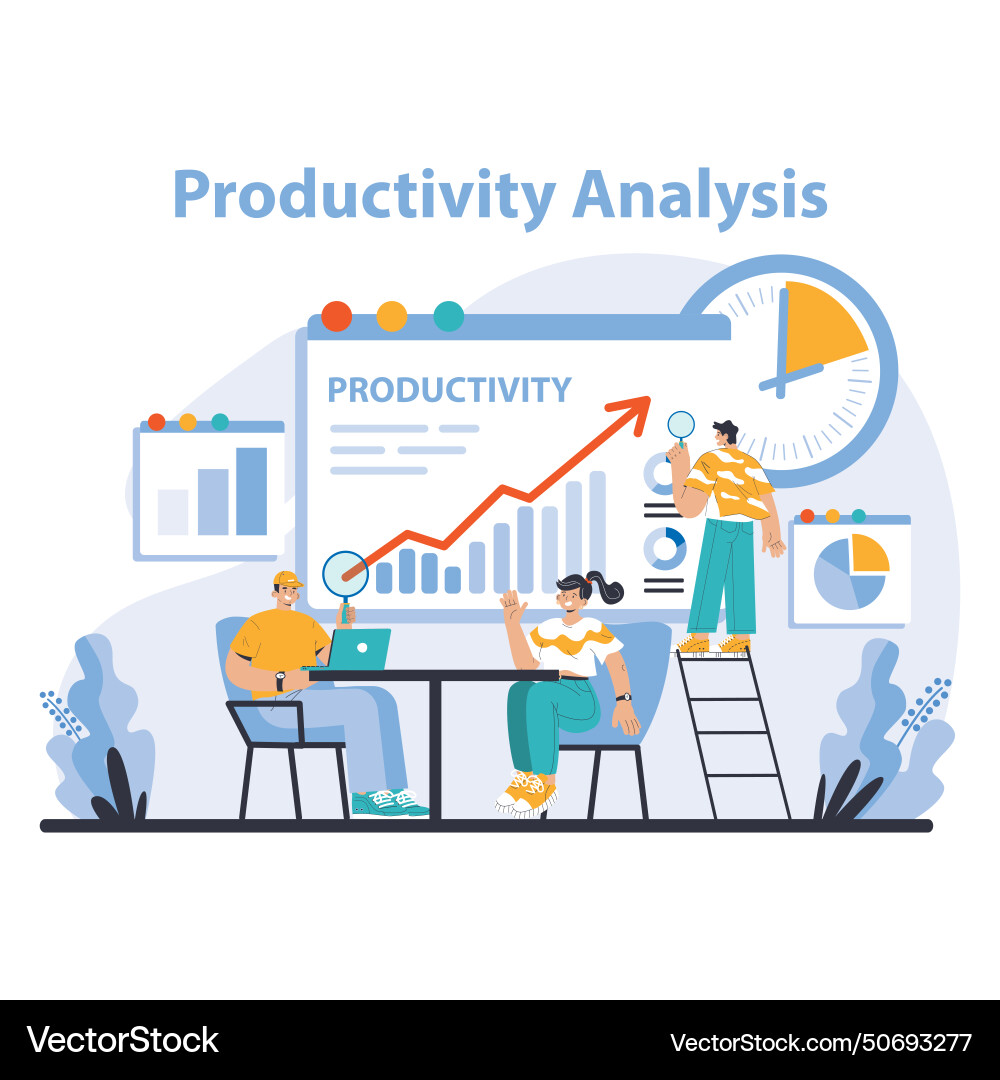 Productivity boosting concept flat Royalty Free Vector Image