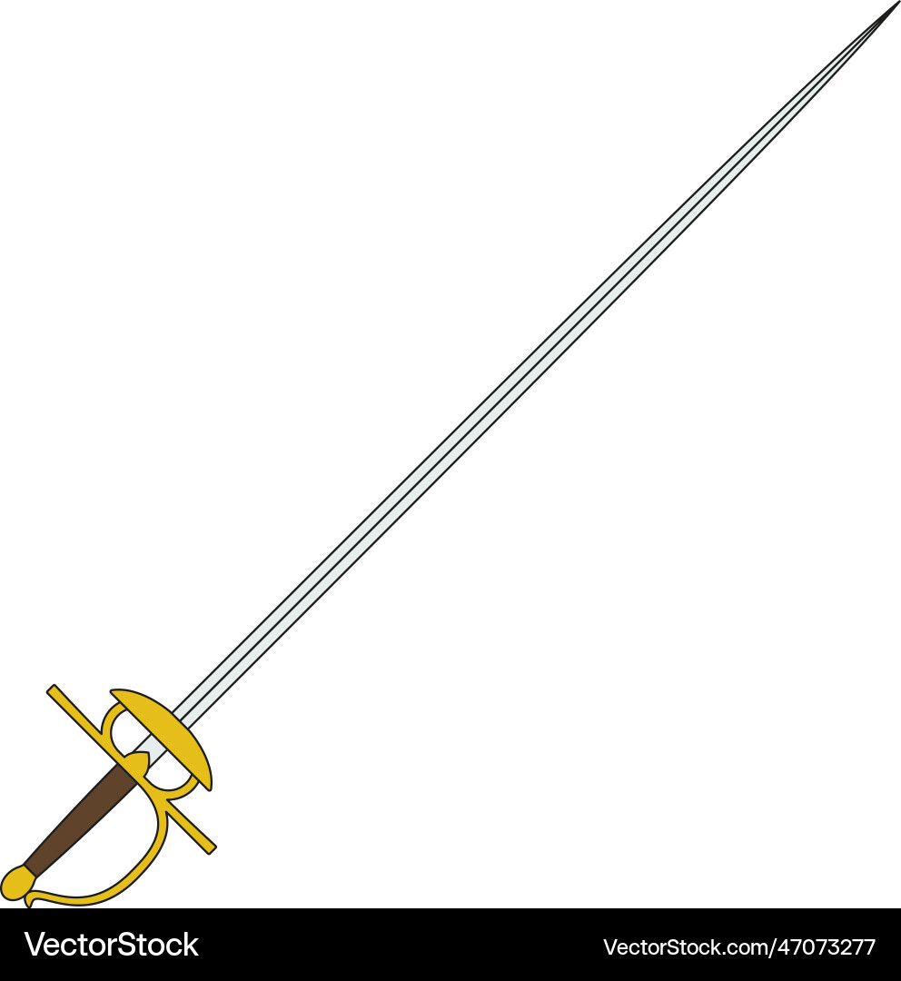 Rapier flat ediable Royalty Free Vector Image - VectorStock
