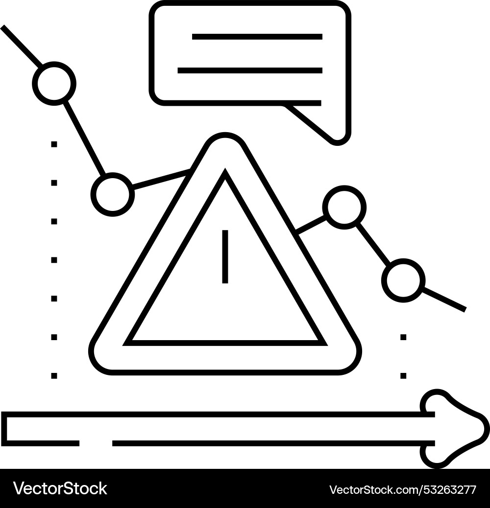Reduction risk line icon Royalty Free Vector Image