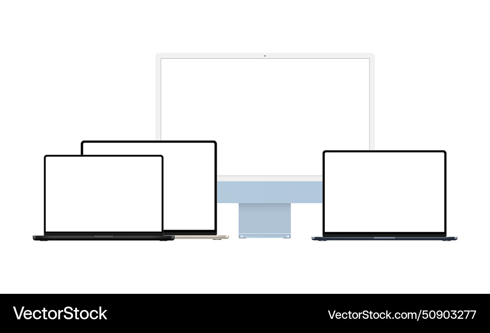 Set of modern devices mockups with blank screens Vector Image