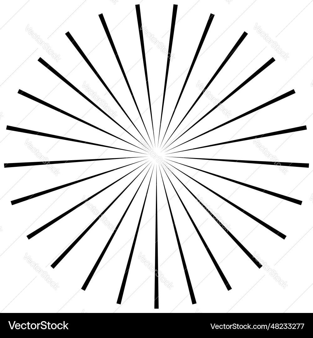 Sunburst starburst rays radial beams circle Vector Image