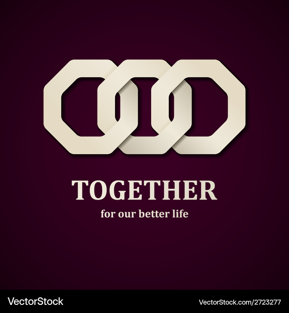 Together paper icon design template Royalty Free Vector