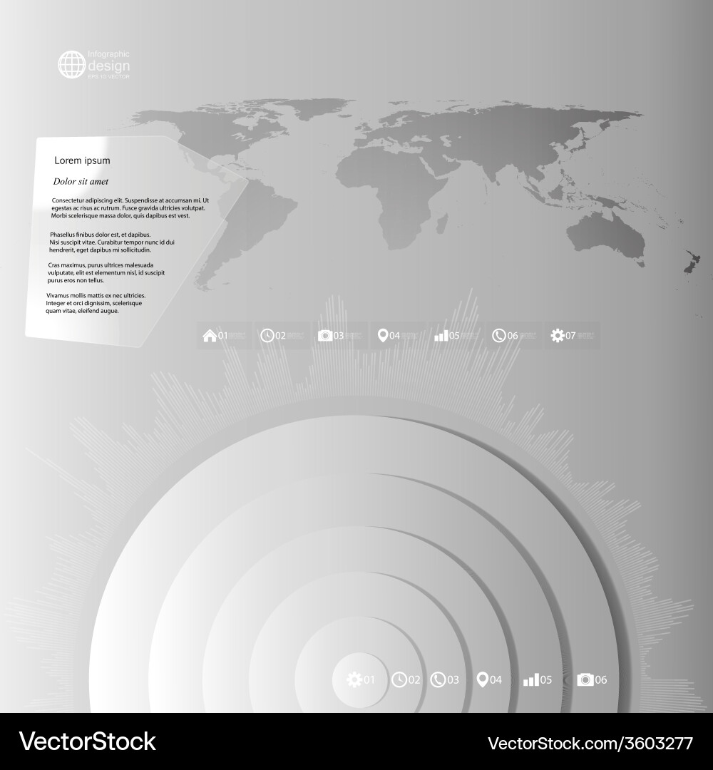 World map in perspective infographic template Vector Image