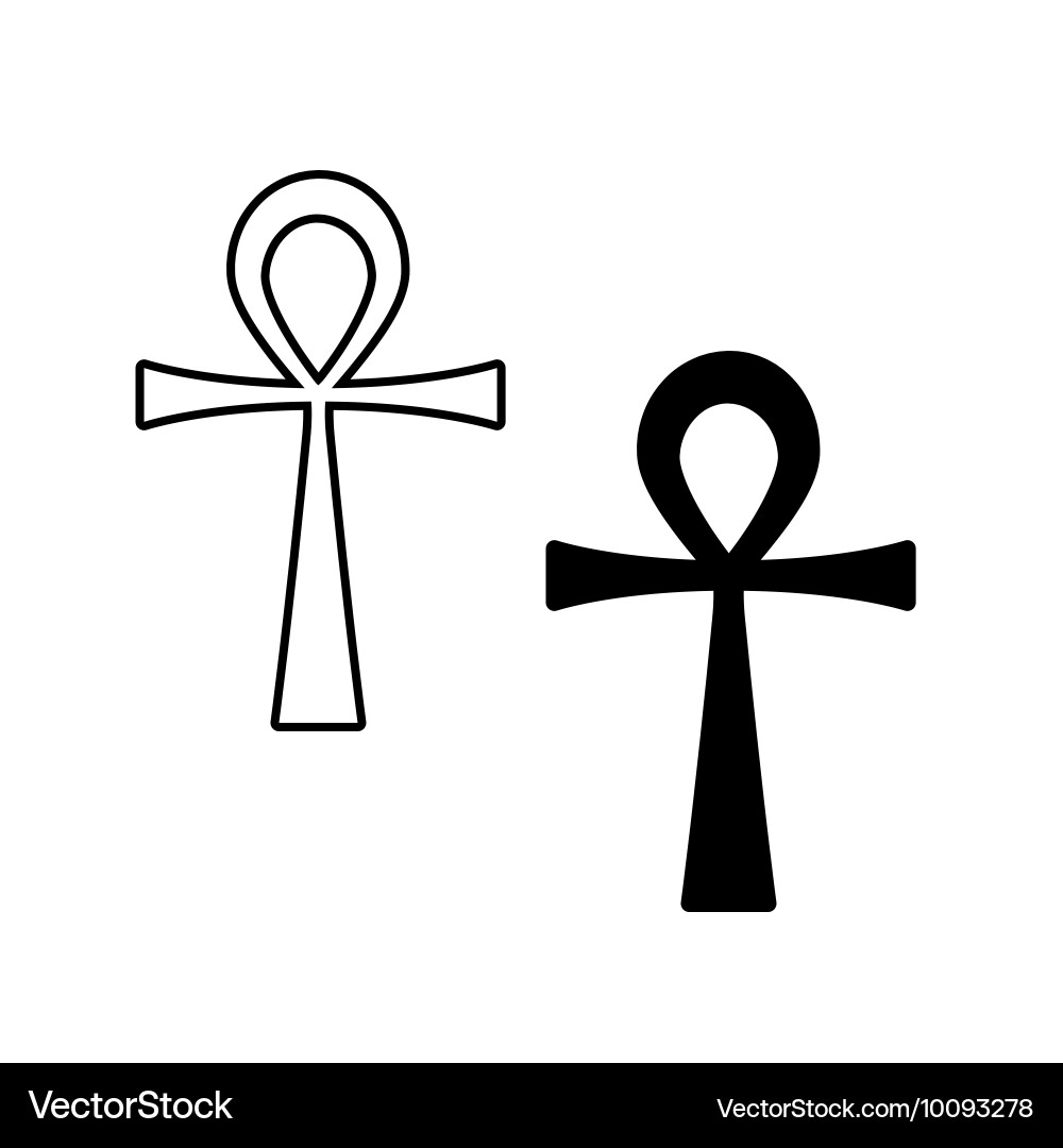 Ankh symbol egyptian cross isolated Royalty Free Vector