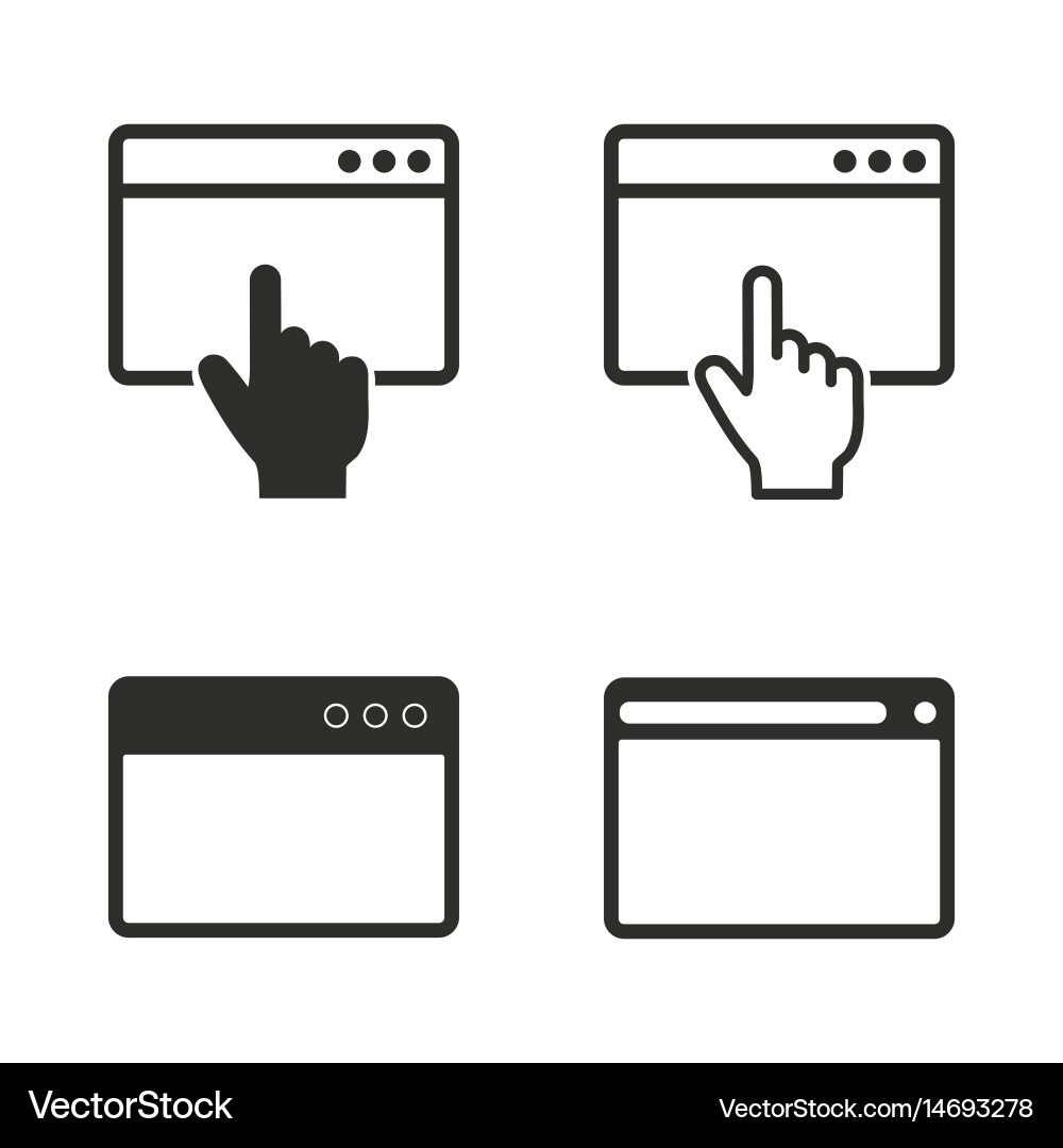 Browser-Symbol-Set Lizenzfreies Vektorbild - VectorStock