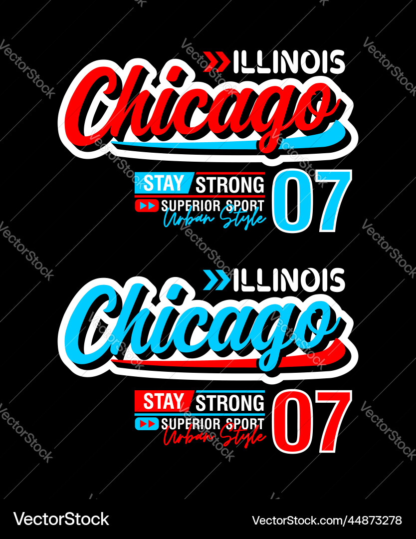 Chicago typography graphic design t shirts Vector Image