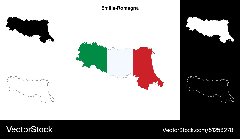 Emilia-romagna outline map Royalty Free Vector Image