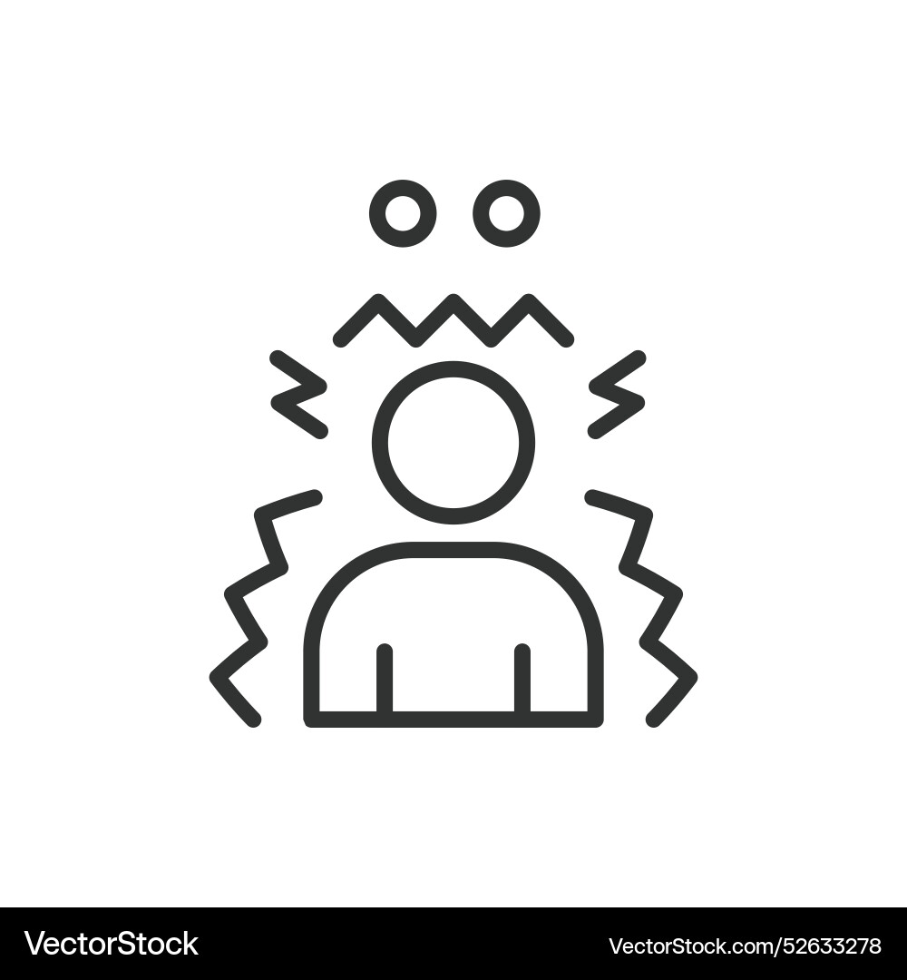 Fear in line design anxiety terror panic Vector Image