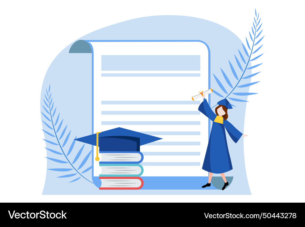 Graduation flat design Royalty Free Vector Image