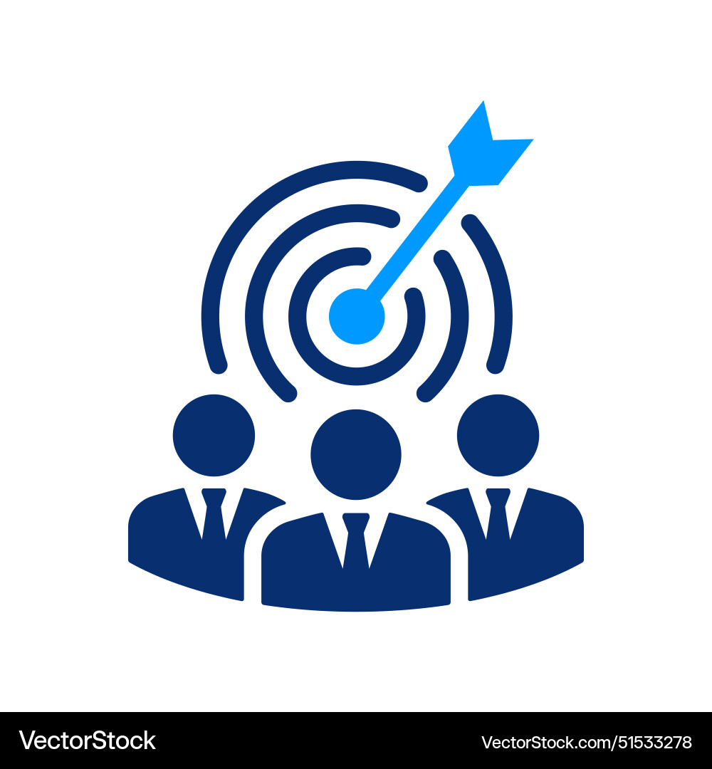 Icon depicting team target achievement Royalty Free Vector