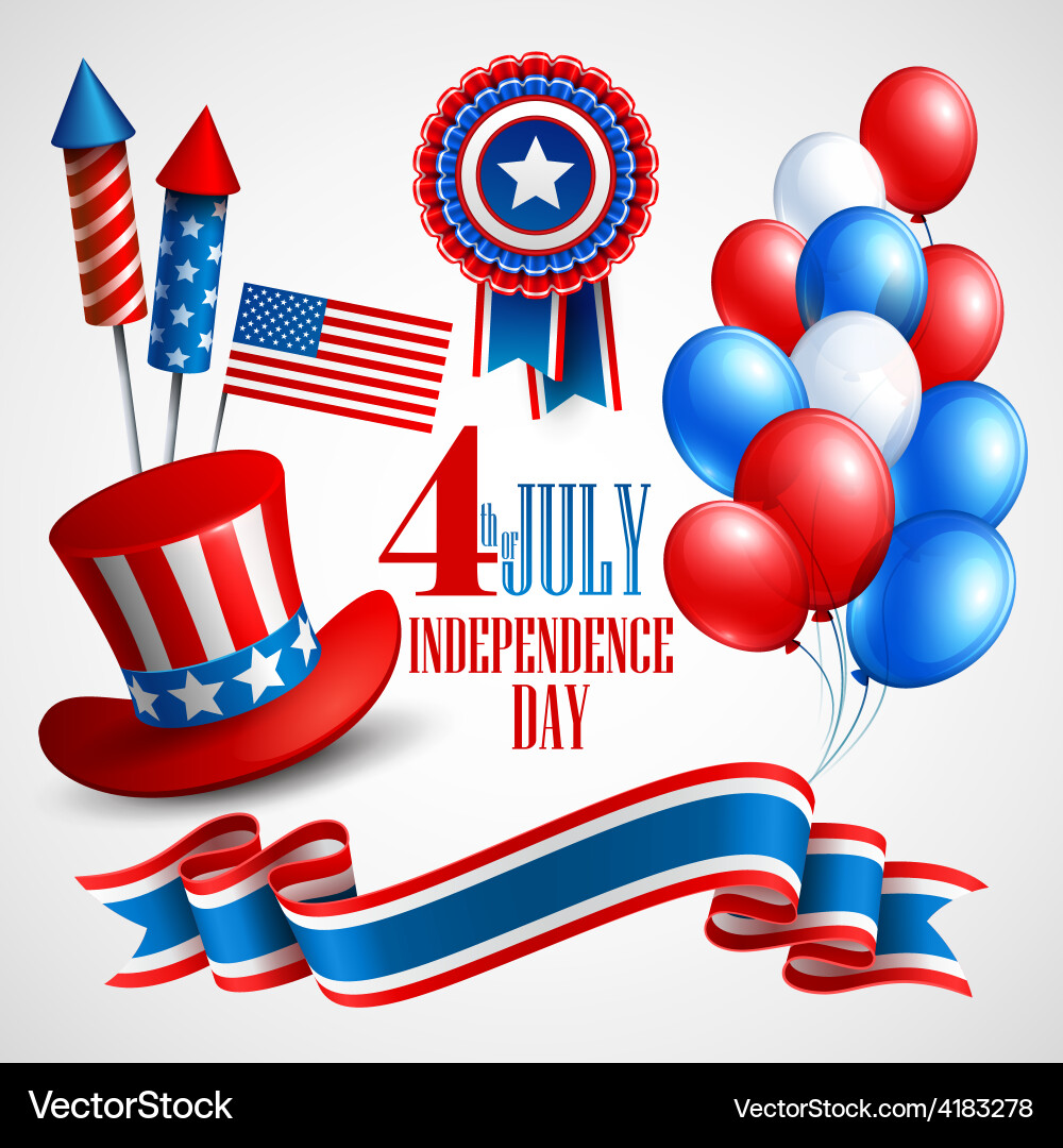 Independence day holiday symbols Royalty Free Vector Image