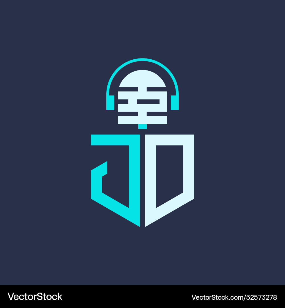 Jd microphone logo design for audio music Vector Image
