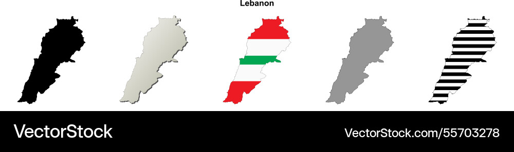Lebanon outline map Royalty Free Vector Image - VectorStock